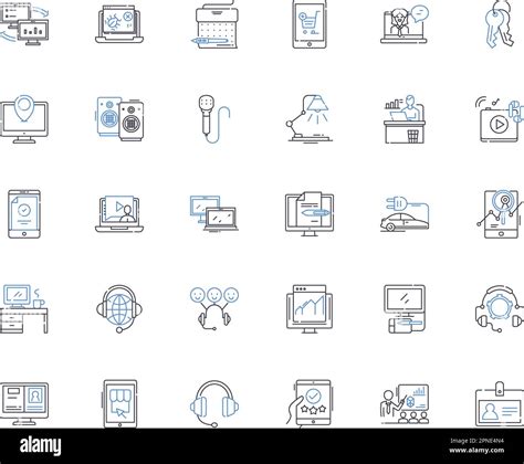Instrument Essentials Line Icons Collection Strings Keys Frets