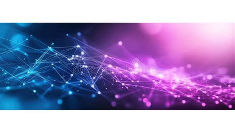 Abstract Technology Background With Connected Lines And Dots Visual Representation Of Digital