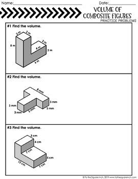 Volume Of Composite Figures Notes Practice Interactive Notebook Pages