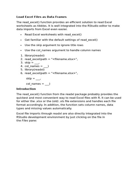 Load Excel Files As Data Frames Pdf Microsoft Excel Data Type
