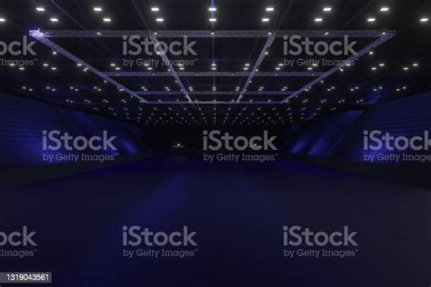 트러스가 있는 빈 전시 센터 전시를 위한 배경이 3d 렌더링입니다 박람회에 대한 스톡 사진 및 기타 이미지 박람회 스타디움