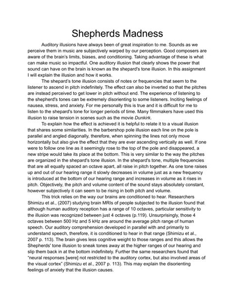 Shepards Tone Illusion Auditory Perception Essay