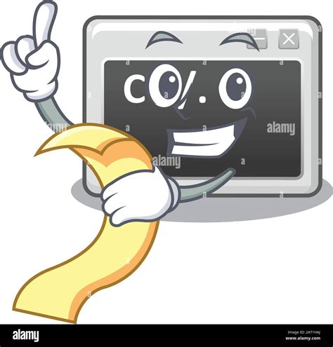 A Funny Cartoon Character Of Command Window With A Menu Stock Vector Image And Art Alamy