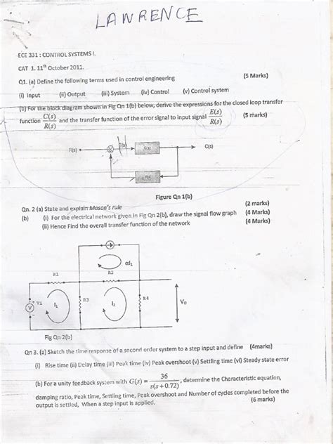 Control System I Qanda Ece 331 Qanda 1634648799 Pdf