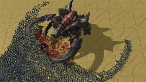 Real Size Ultralisk Vs 3000 Marines Starcraft 2 Massive Battles Youtube