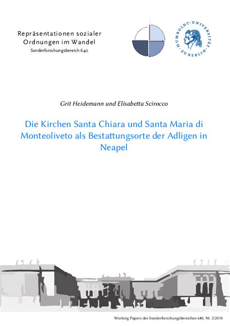 Pdf Grit Heidemann Elisabetta Scirocco Die Kirchen Santa Chiara Und Santa Maria Di