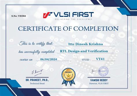Vlsi Rtldesign Verification Designverification Careergrowth Dinesh Krishna Itte
