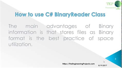 090 How To Use C Binaryreader Class Youtube
