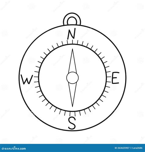 Doodle Magnetic Compass Navigation Tool Equipment For Tourism Travel Hiking Stock