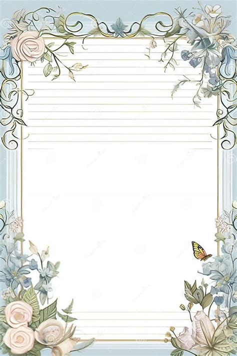 An Illustrated Notepad With Wedding Elaborate Borders Stock