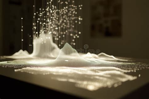 Abstract 3d Visualization Of Sound Waves And Light Patterns Stock