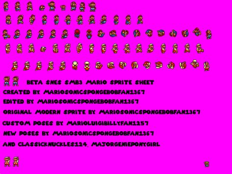 Beta Snes Smb3 Mario Sprite Sheet By Mariospongebob22 On Deviantart