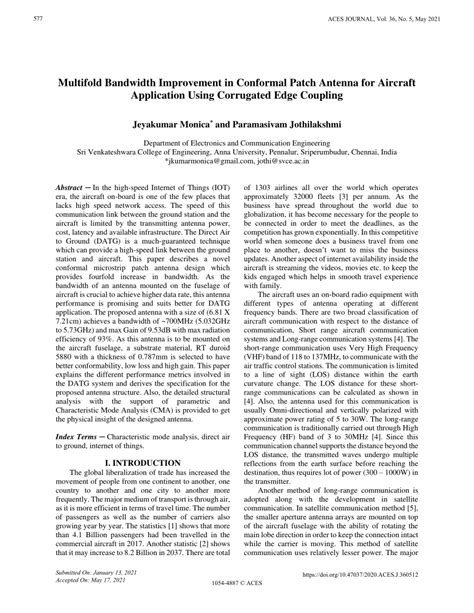 Pdf Multifold Bandwidth Improvement In Conformal Patch Antenna For Aircraft Application Using