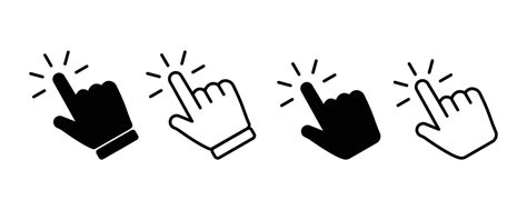 Cursor Icon Set Hand Cursor Icon Click Finger Pointer Pictogram Hand Touch Or Press Icon