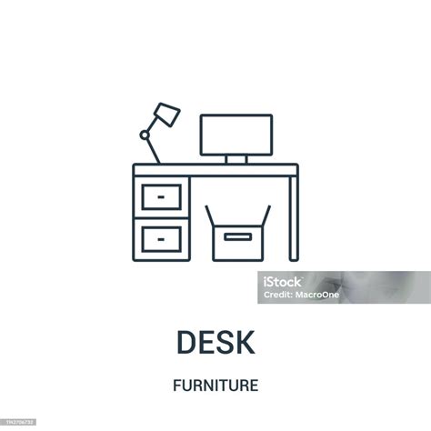 Vetores De Vetor Do Ícone Da Mesa Da Coleção Da Mobília Linha Fina Mesa De Contorno Ícone