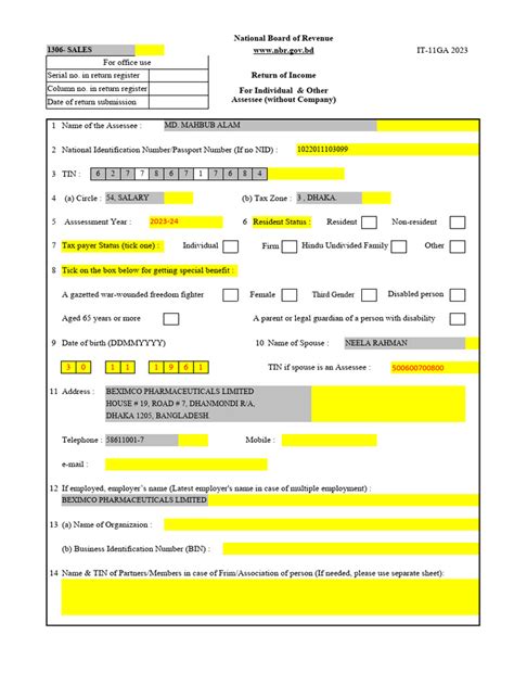 3 Tax Return Template Version 3 Pdf