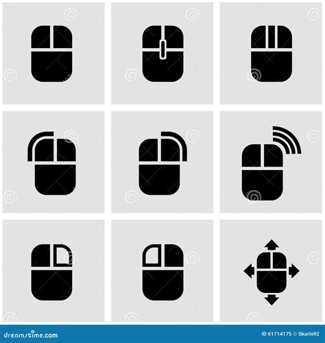 Vector Black Computer Mouse Icon Set Stock Illustration Illustration