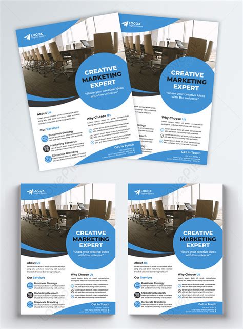 Concise Blue Company Business Introduction Flyer Template Imagepicture
