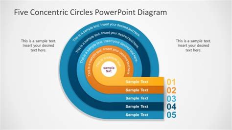 Three Concentric Circles Powerpoint Diagram Template