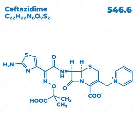 The Molecular Structure Of Ceftazidime Stock Vector Illustration Of Ceftazidime Positive