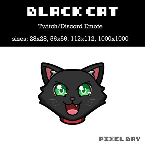 Black Cat Twitchdiscord Emote Halloween Theme Emote Digital