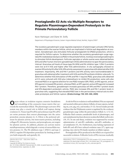 Pdf Prostaglandin E2 Acts Via Multiple Receptors To Regulate