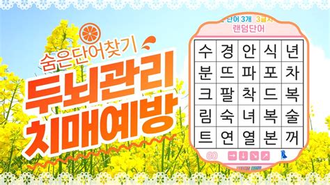 퇴화되고 있는 두뇌 되살리기 게임 숨은단어찾기 치매예방 퀴즈 초성퀴즈 단어퀴즈 두뇌운동 뇌건강 치매테스트 기억력 집중력 강화 재밌는 퀴즈