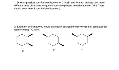 Solved 1 Draw All Possible Constitutional Isomers Of
