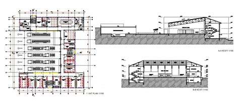 Fire Station Elevation And Plan Drawing In Dwg Autocad File