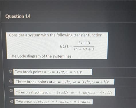 consider a system with the following transfer