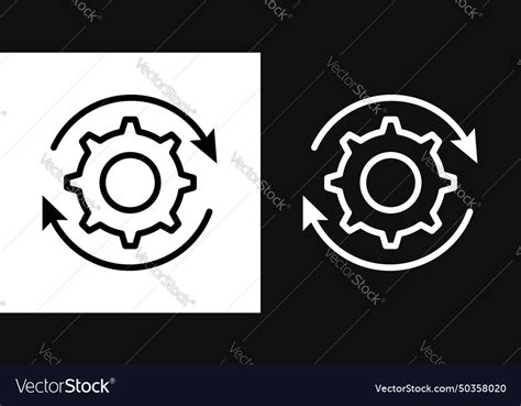 Workflow Process Icon Set Operations Gear Vector Image