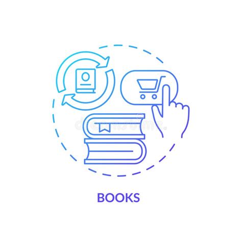 2d Gradient Thin Linear Icon Books Concept Stock Vector Illustration Of Business Shopping