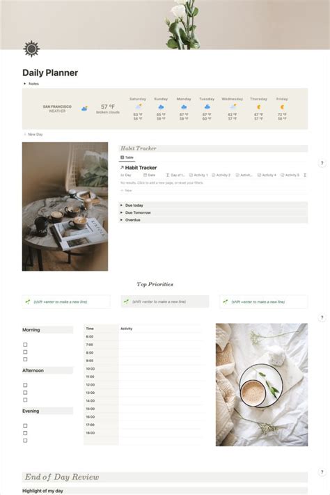 2023 Aesthetic Notion Planner Template Weekly Planner Daily Planner
