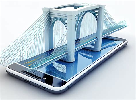 Using Mobile Device For Visualization Of Project Made With Generative Ai Stock Illustration