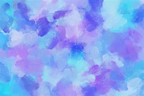 파란색 손으로 그린 유화 추상 미술 배경 프리미엄 사진