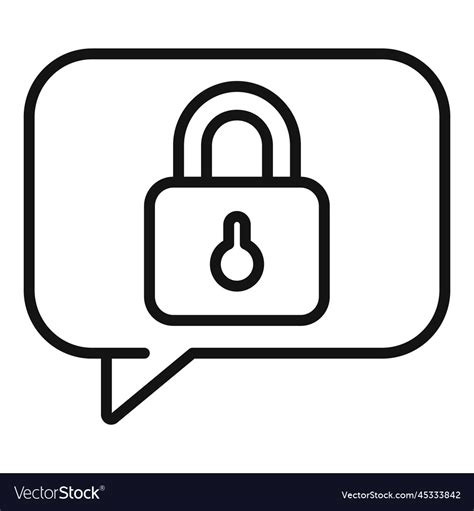 Lock Message Icon Outline Security Code Royalty Free Vector