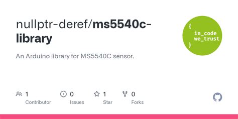 Github Nullptr Derefms5540c Library An Arduino Library For Ms5540c Sensor
