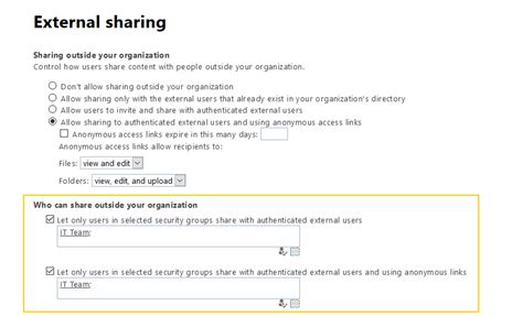 Sharepoint Online Restrict External Sharing To A Security Group Sharepoint Diary