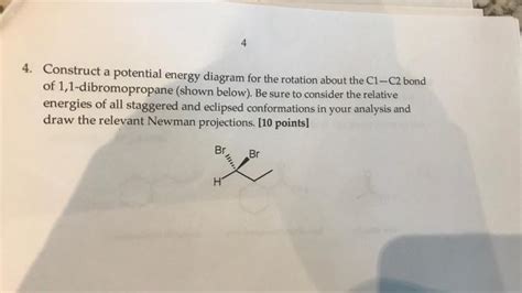 Solved 4 Construct A Potential Energy Diagram For The