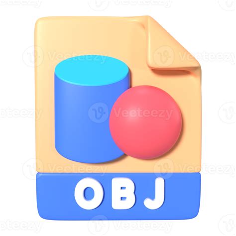 Obj File Extension 3d Illustration Icon 33211371 Png