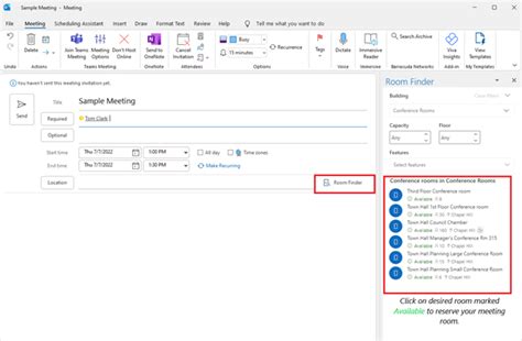 Use The Scheduling Assistant And Room Finder For Meetings In Outlook