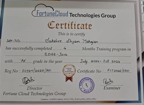 Fullstackdeveloper Java Springboot Fortunecloud Learningneverstops Certification Sakshee
