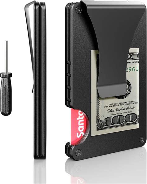 Enhudam Wallet For Men Slim Metal Wallet With Money Clip