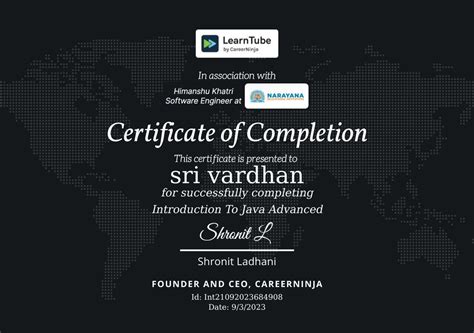 sri vardhan k on linkedin java programming certificate learning