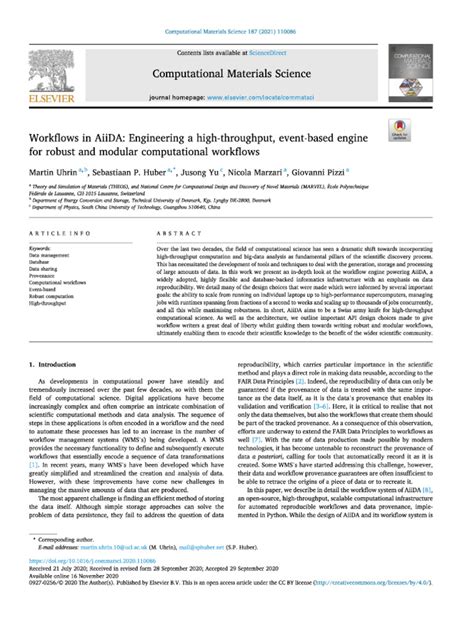 workflows in aiida engineering a high throughput event based engine pdf