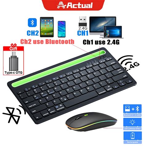 jual actual 【cod】keyboard bluetooth nirkabel keyboard mode ganda bluetooth 2 4g keyboard
