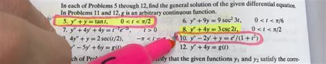 solved in each of problems 5 through 12 find the general