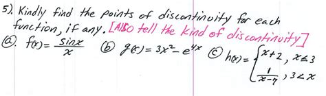 solved 5 kindly find the points of discontinuity for each