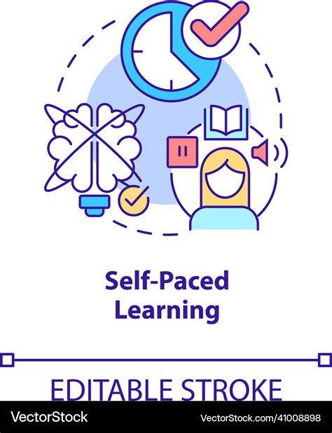 Self Paced Learning Concept Icon Royalty Free Vector Image
