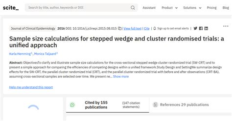Citation Report Sample Size Calculations For Stepped Wedge And